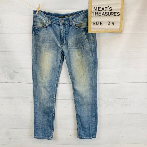 Helix | Jeans | Helix Mens Slim Straight Thick Stitched Denim Blue ...